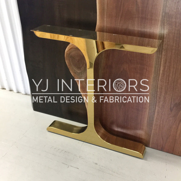 The T Shape Gold Polish Brass Mirror Chrome Finish | yjinteriors