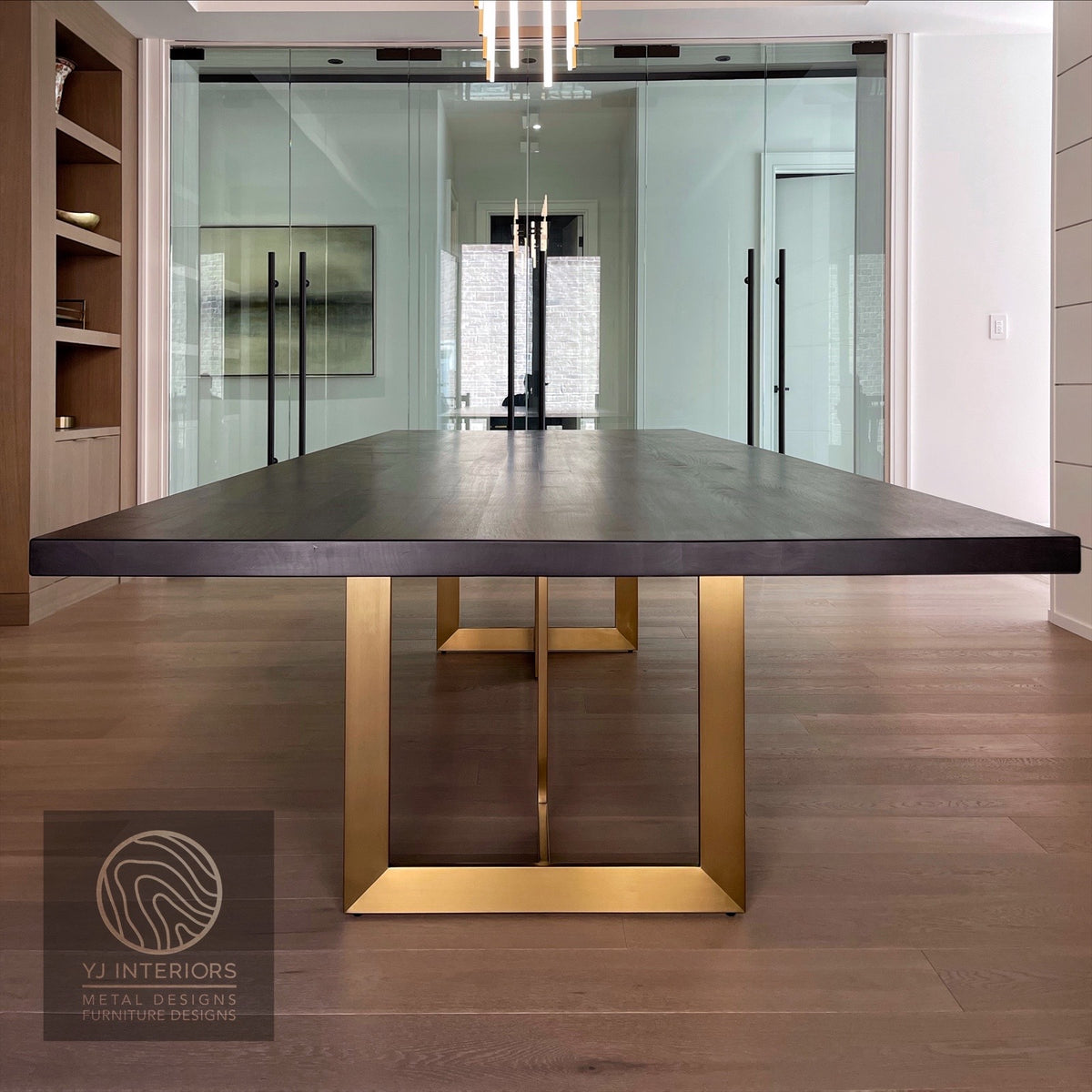 Charcoal Walnut Trio Dining Table – yjinteriors