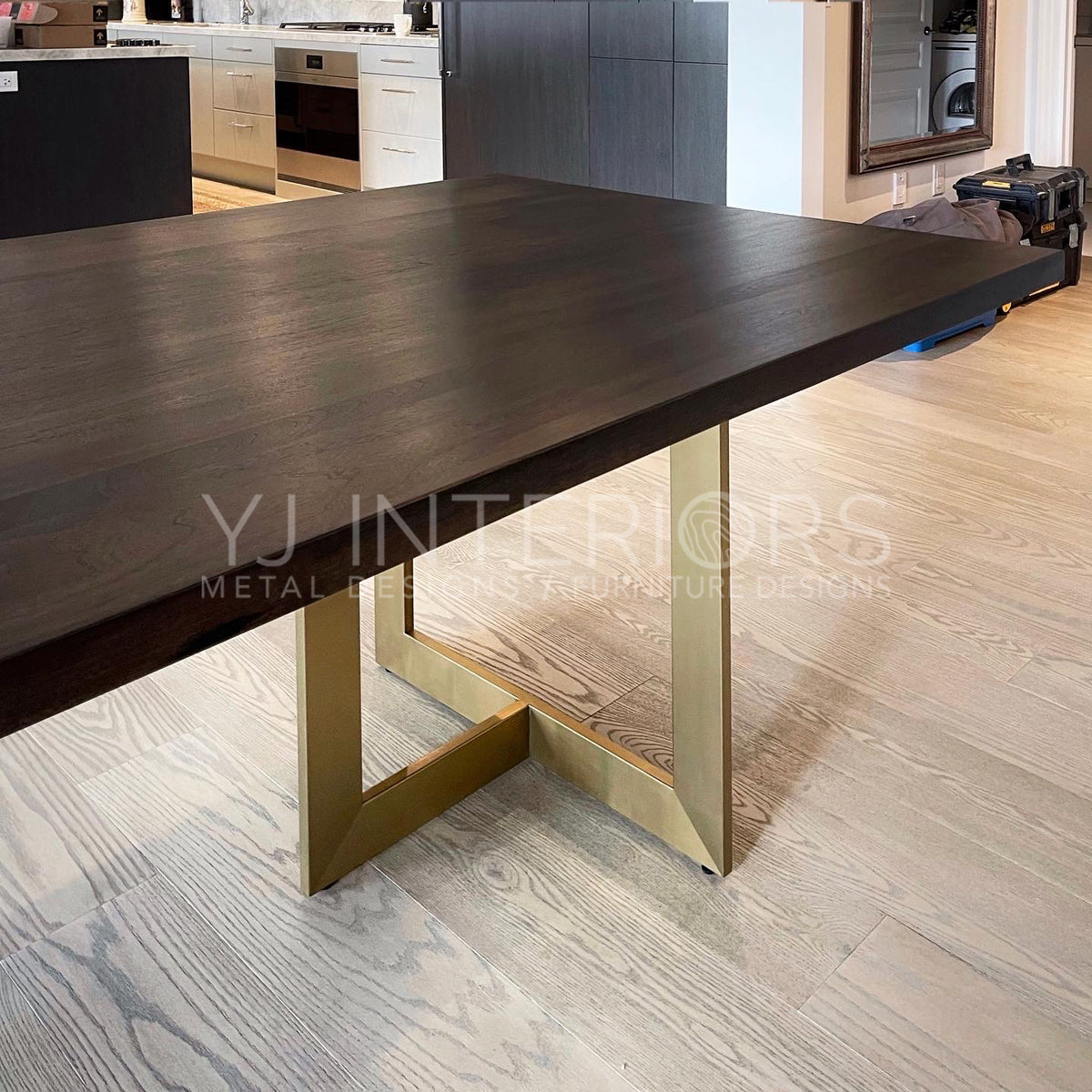Roasted Brown Walnut Trio Dining Table – yjinteriors